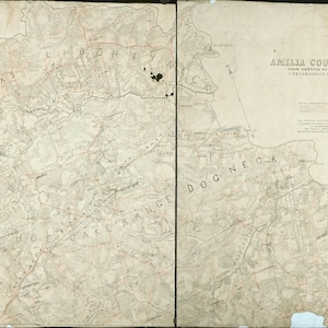 1864 Map of Amelia County Virginia Family Names Genealogy - Etsy