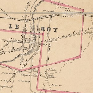 1856 Map of Leroy Genesee County New York - Etsy