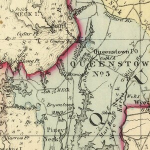 1866 Map of Queen Anne County Maryland - Etsy