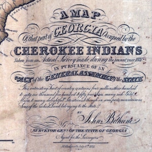 1831 Map of Cherokee Indian Lands in Georgia - Etsy