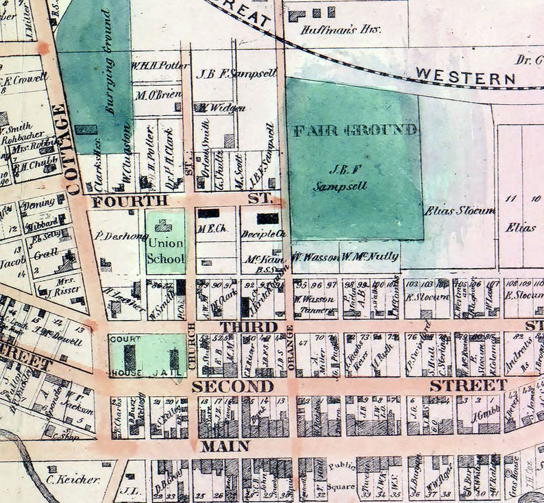 1861 Town Map of Ashland Ohio - Etsy
