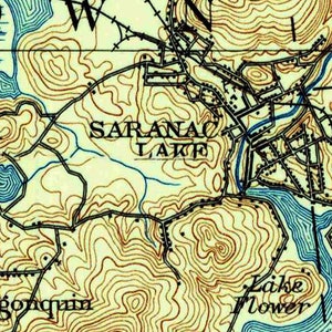 1902 Map of Lower Saranac Lake New York - Etsy