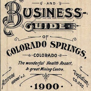1900 Map of Colorado Springs Colorado - Etsy