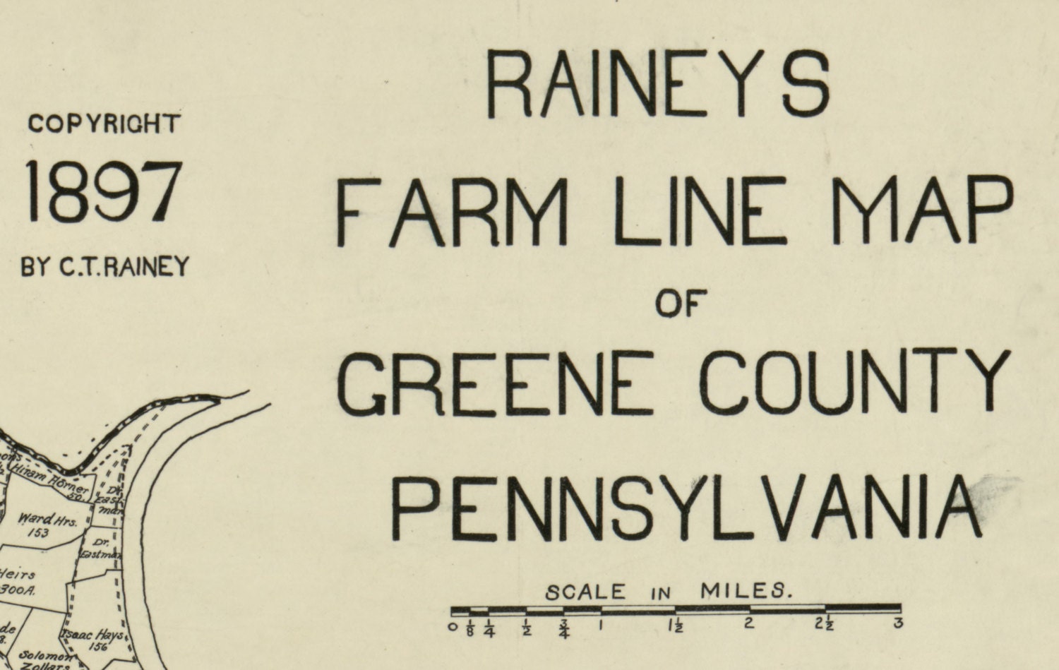 1897 Farm Line Map of Greene County PA - Etsy