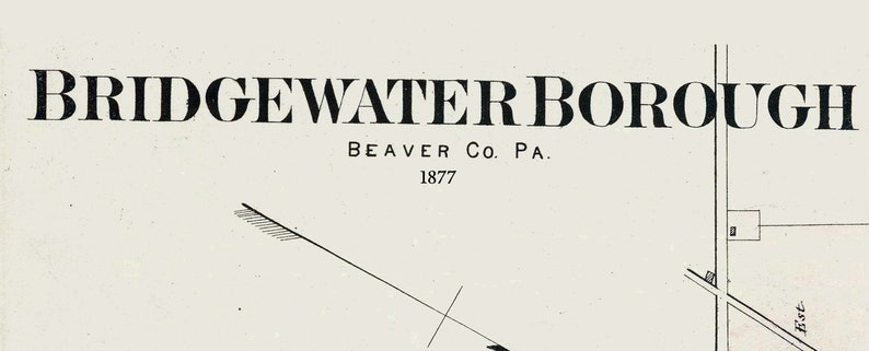 1877 Town Map of Bridgewater Borough Beaver County Pa - Etsy