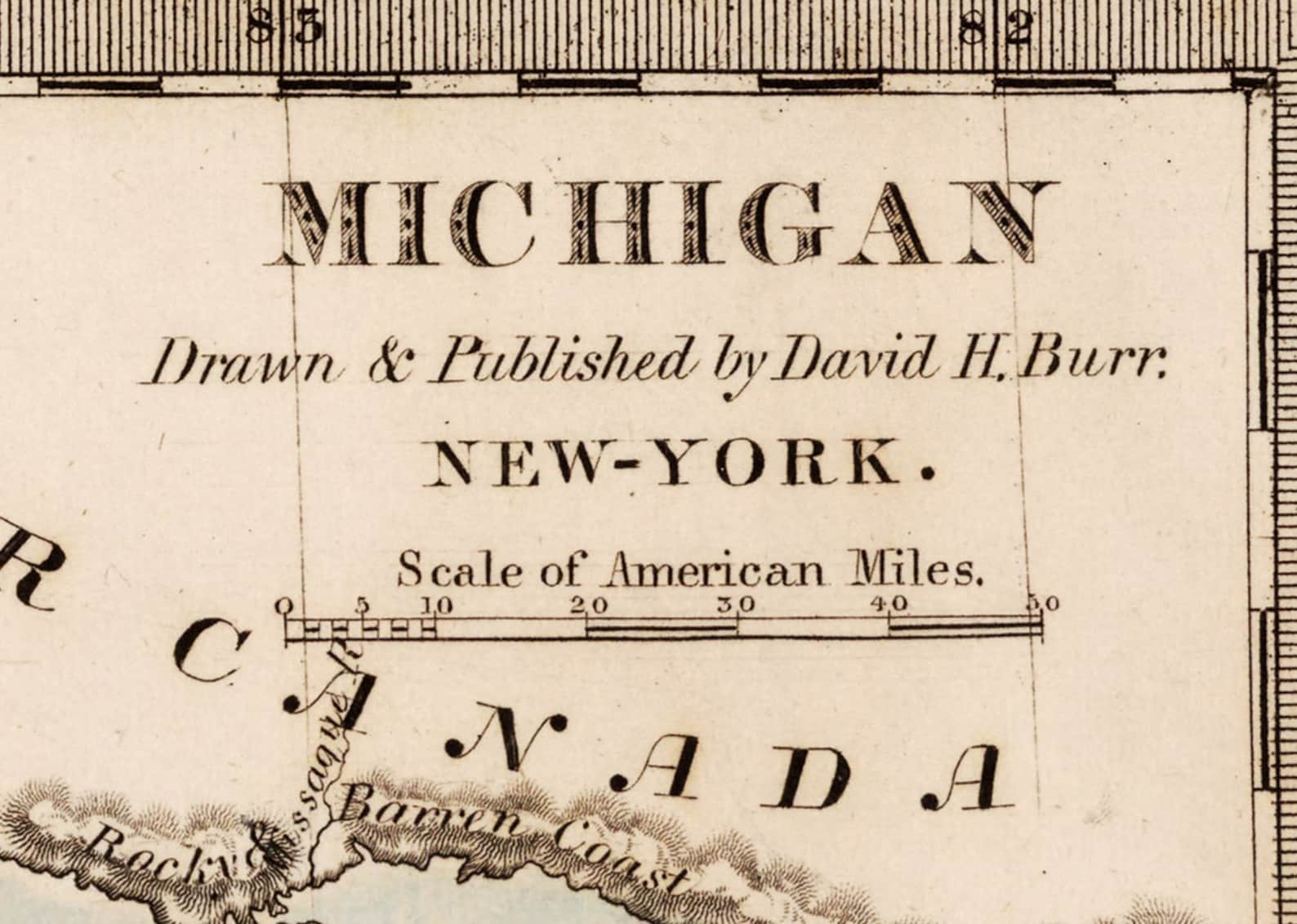 1831 Map of Michigan - Etsy