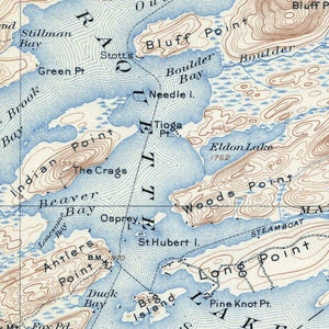 1903 Map of Raquette Lake Hamilton County New York - Etsy