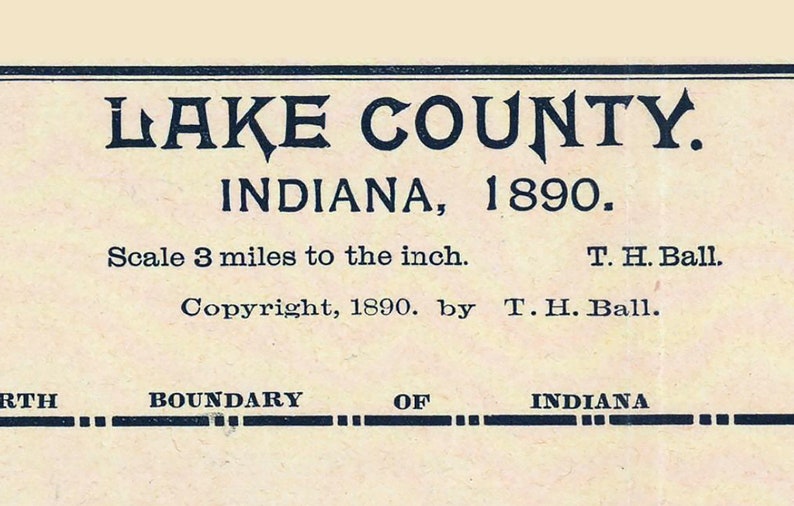 1890 Map of Lake County Indiana - Etsy