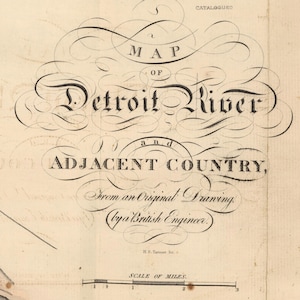 1813 Map of the Detroit River - Etsy