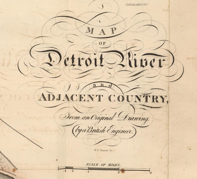 1813 Map of the Detroit River - Etsy