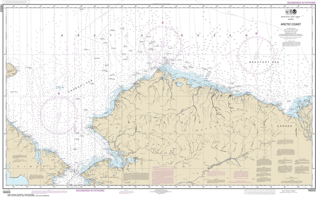 2015 Nautical Map of the Arctic Coast Alaska - Etsy