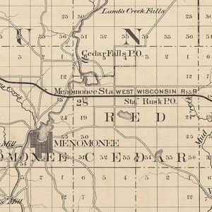 1880 Map of Dunn County Wisconsin - Etsy
