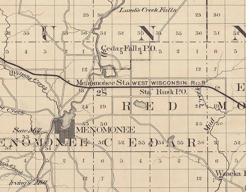 1880 Map of Dunn County Wisconsin - Etsy