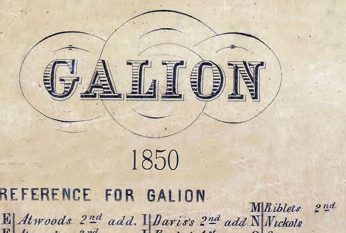 1850 Map of Galion Crawford County Ohio - Etsy
