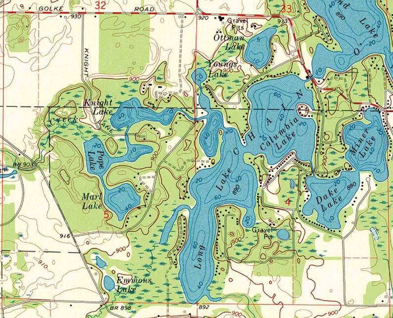 1969 Topo Map of King Quadrangle Wisconsin Long Lake Chain - Etsy