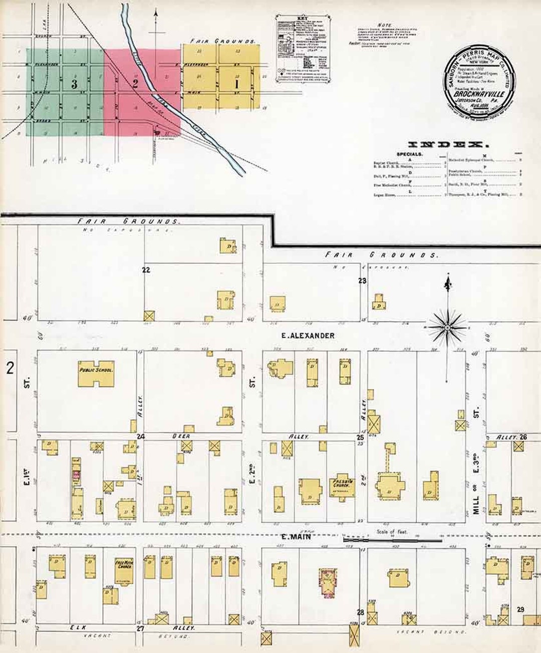 1899 Sanborn Map of Brockwayville Jefferson County Pennsylvania - Etsy