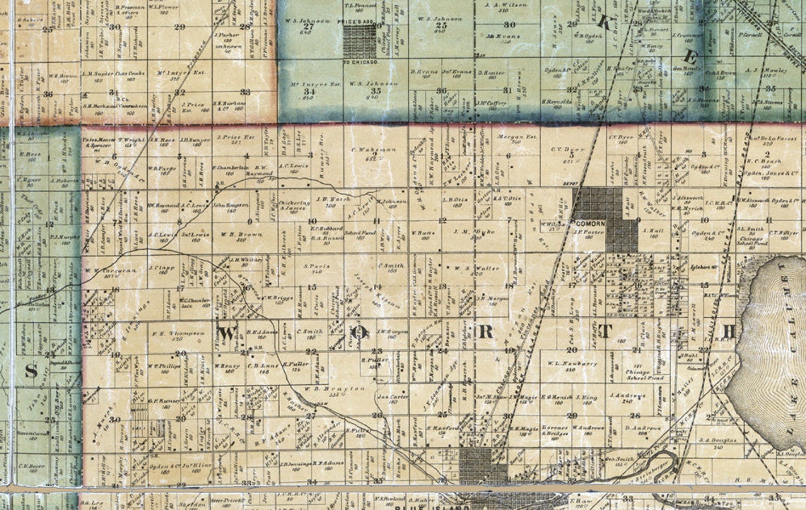 1861 Map of Cook County Illinois - Etsy