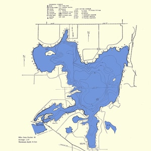 1970 Map of Okauchee Lake Waukesha County Wisconsin - Etsy