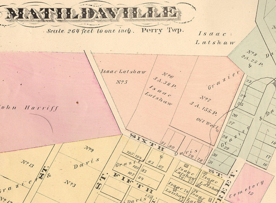 1877 Map of Matildaville Williamsburg Clarion County Pa - Etsy