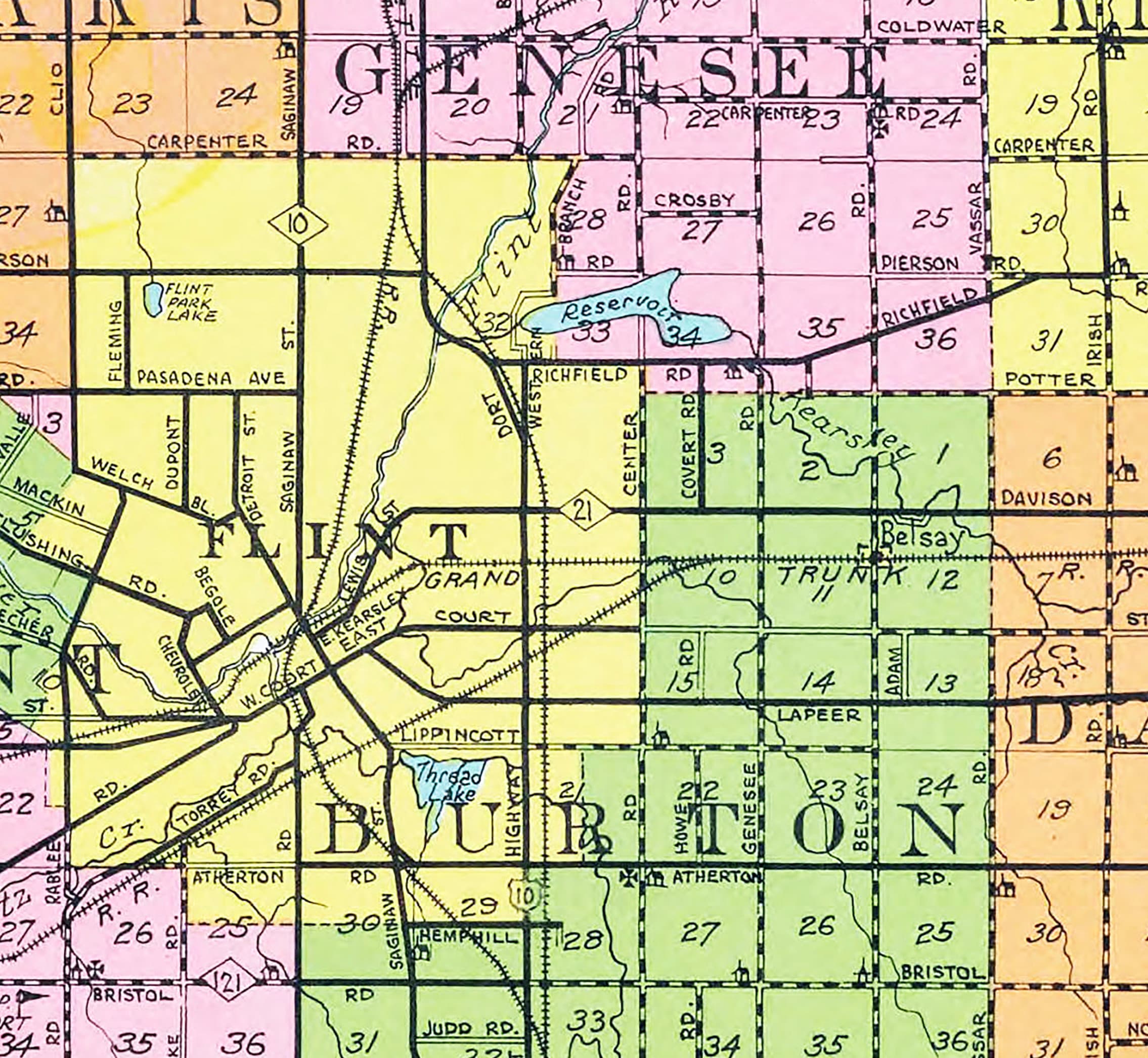 Map Of Genesee County Michigan