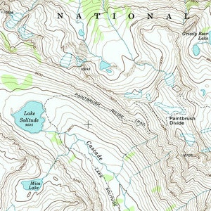 1968 Topo Map of Mount Moran Teton County Wyoming Lake Solitude - Etsy