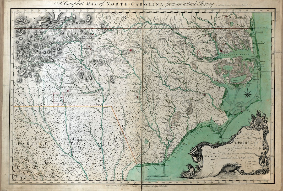 1770 Map of North Carolina - Etsy