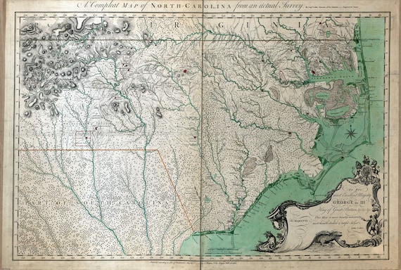 1770 Map of North Carolina | Etsy