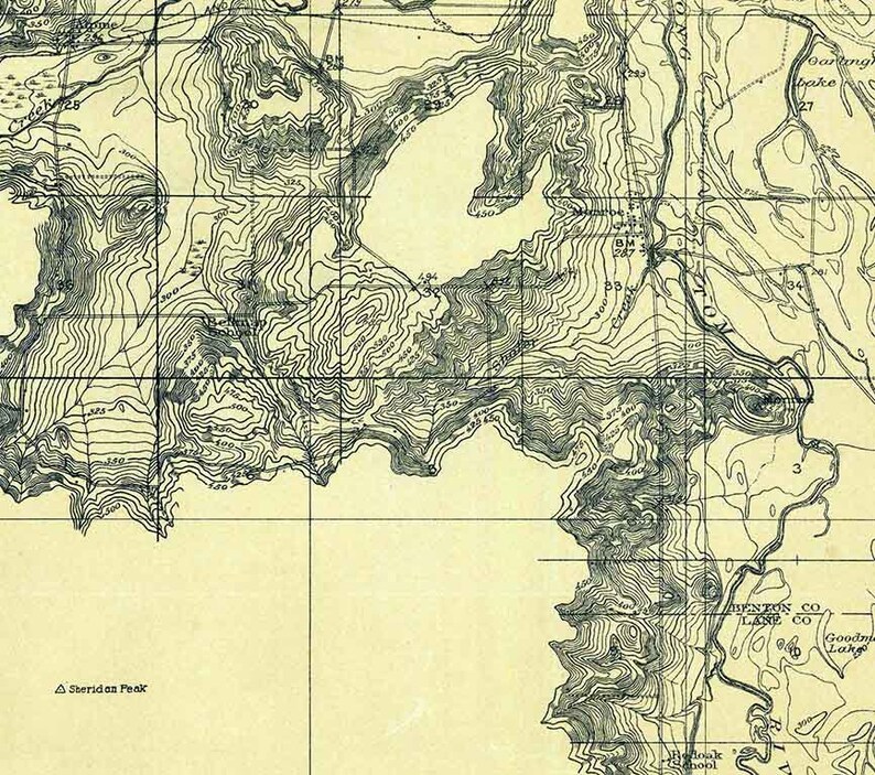 1911 Topo Map of Monroe Oregon Eugene Harrisburg | Etsy