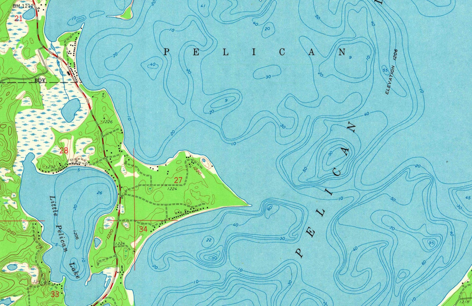 1959 Topo Map of Pelican Lake Crow Wing County Minnesota - Etsy