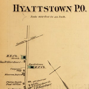 1879 Map of Hyattstown and Clarksburgh Maryland - Etsy