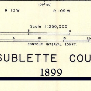 1899 Map of Sublette County Wyoming - Etsy