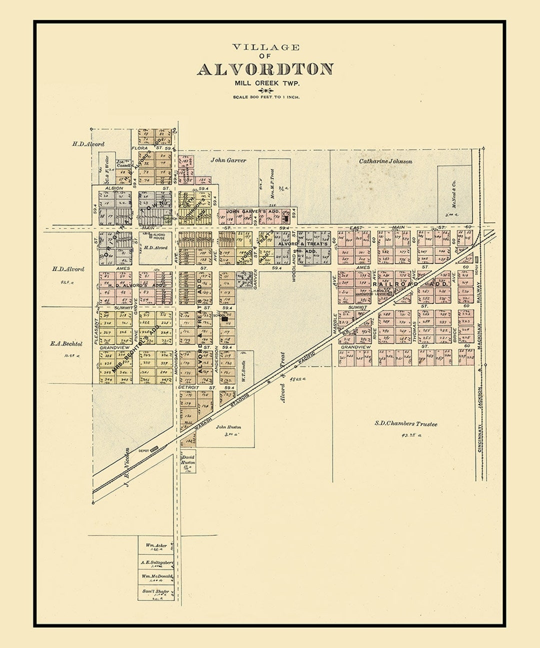 1894 Map of Alvordton Williams County Ohio - Etsy