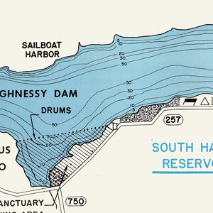 1960 Map of O Shaughnessy Reservoir Delaware County Ohio - Etsy
