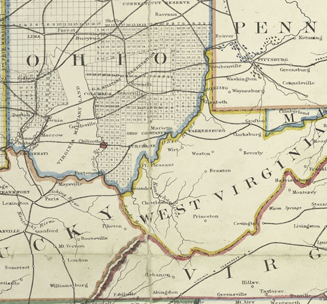 1866 Map of the United States - Etsy