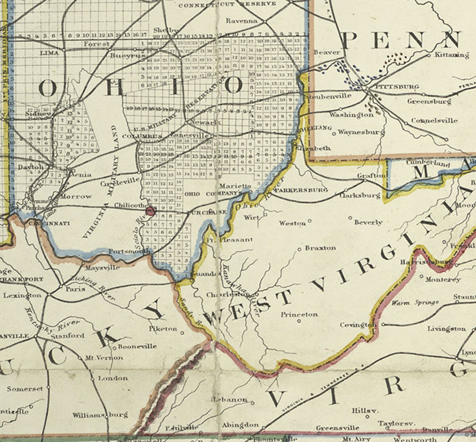 1866 Map of the United States - Etsy