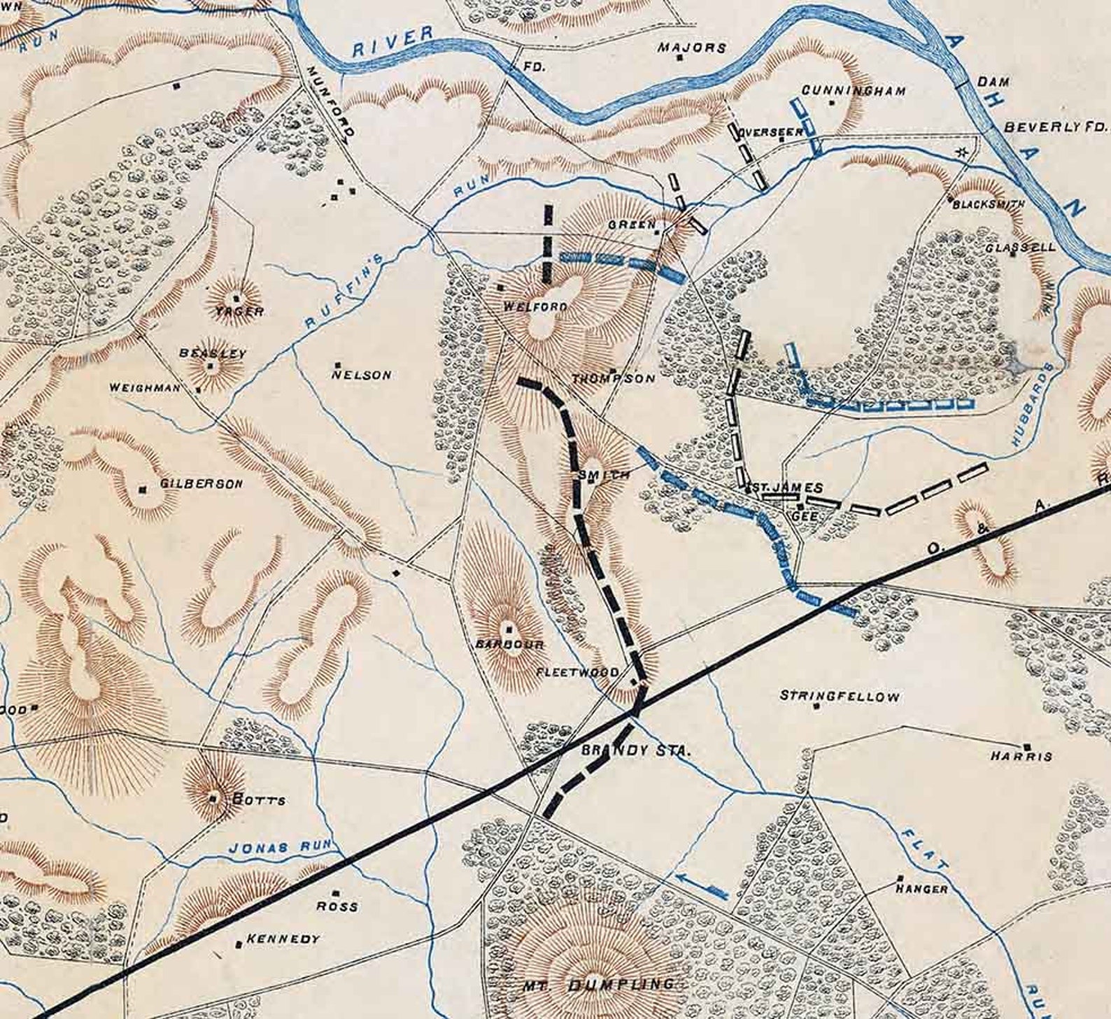1863 Map of Brandy Station Culpeper County Virginia - Etsy