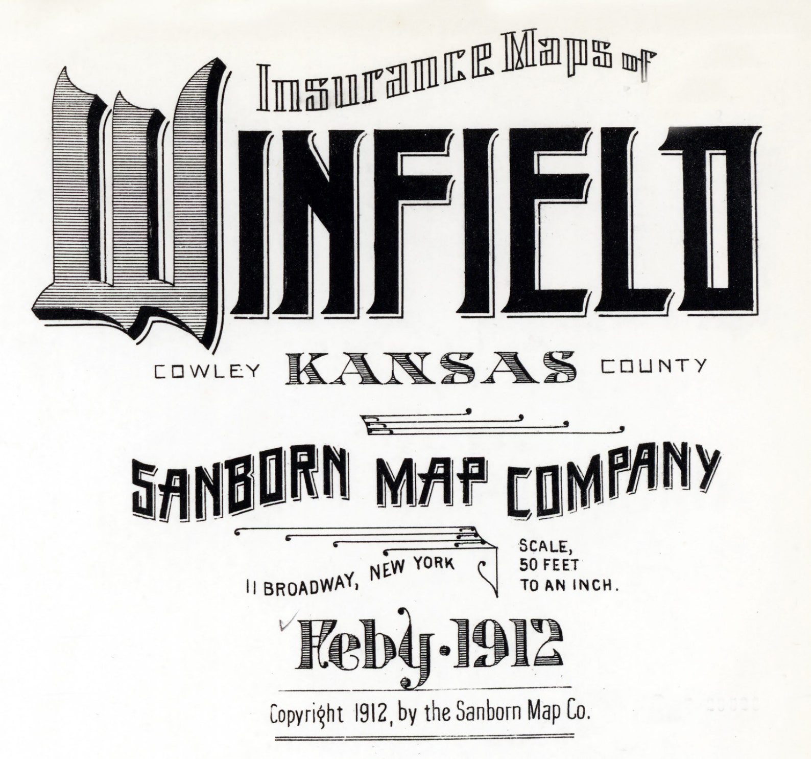 1912 Map of Winfield Cowley County Kansas - Etsy