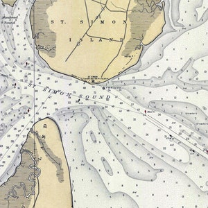 1926 Nautical Chart of St Simon Sound Brunswick Harbor Georgia - Etsy