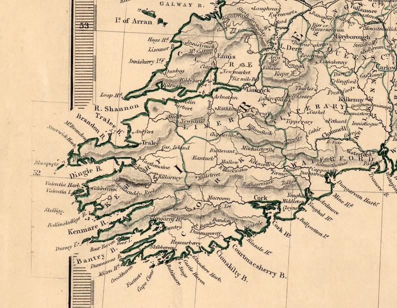 1842 Map of the British Isles - Etsy