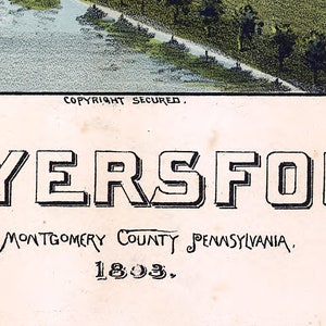 1893 Panoramic Map of Royersford Montgomery County Pennsylvania - Etsy