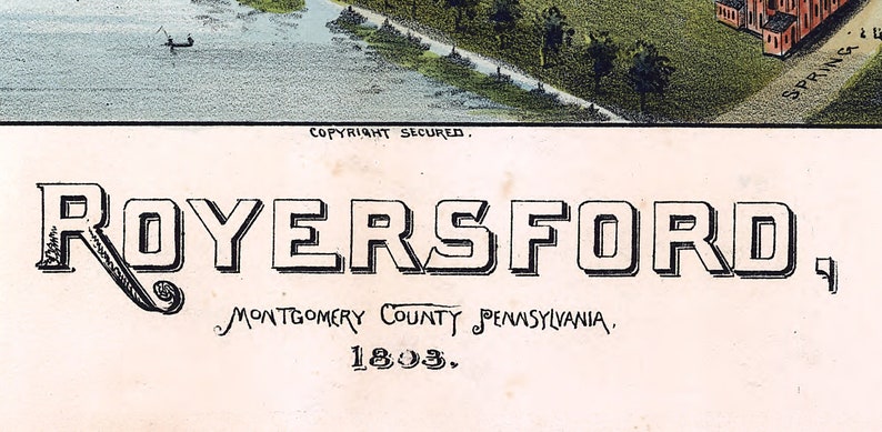 1893 Panoramic Map of Royersford Montgomery County - Etsy
