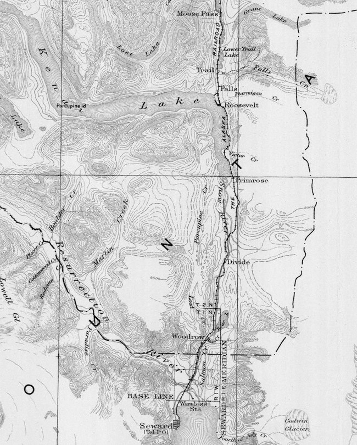 1924 Map of The Alaska Railroad Seward to Matanuska Coal Field | Etsy
