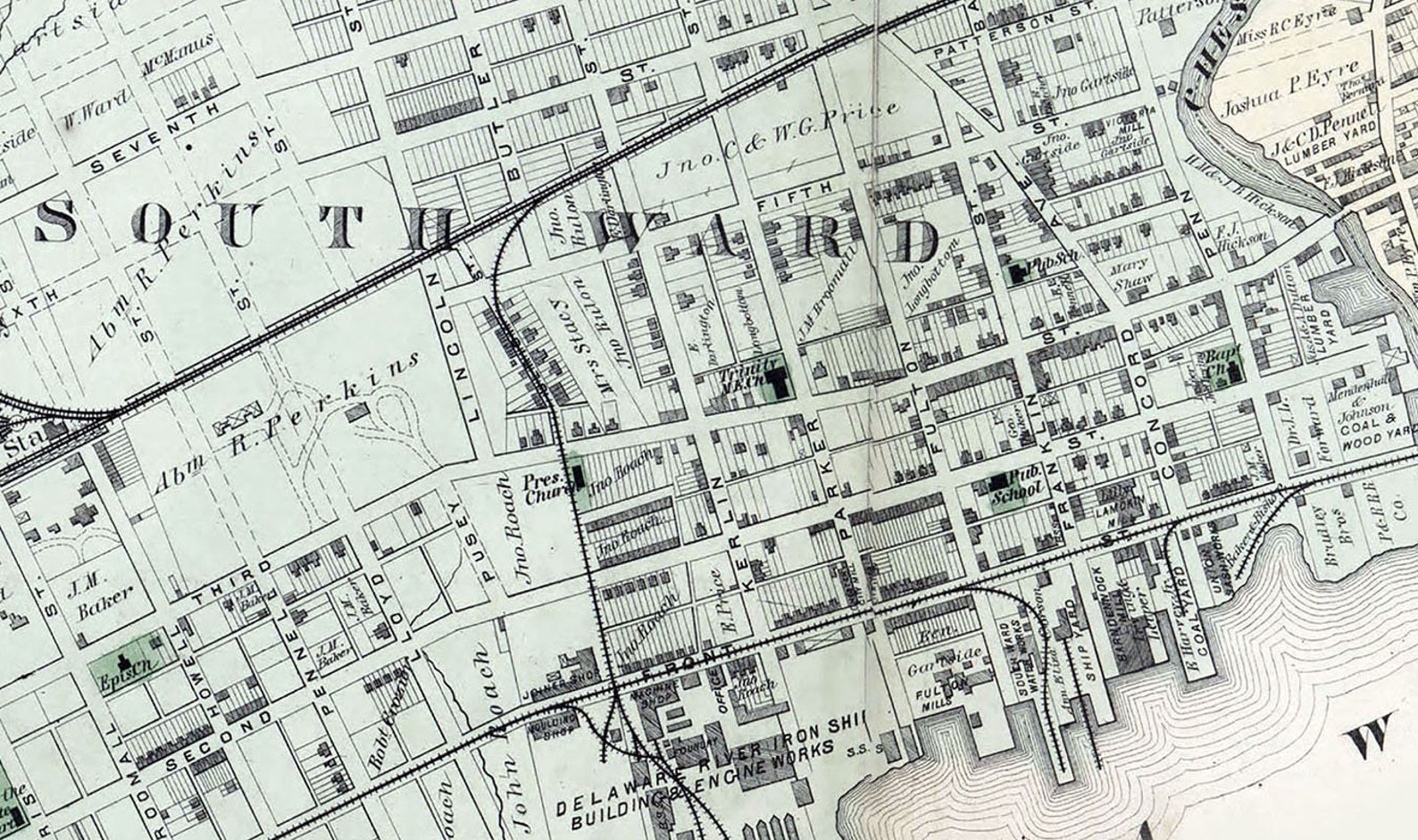 1876 Town Map of Chester Delaware County Pennsylvania - Etsy