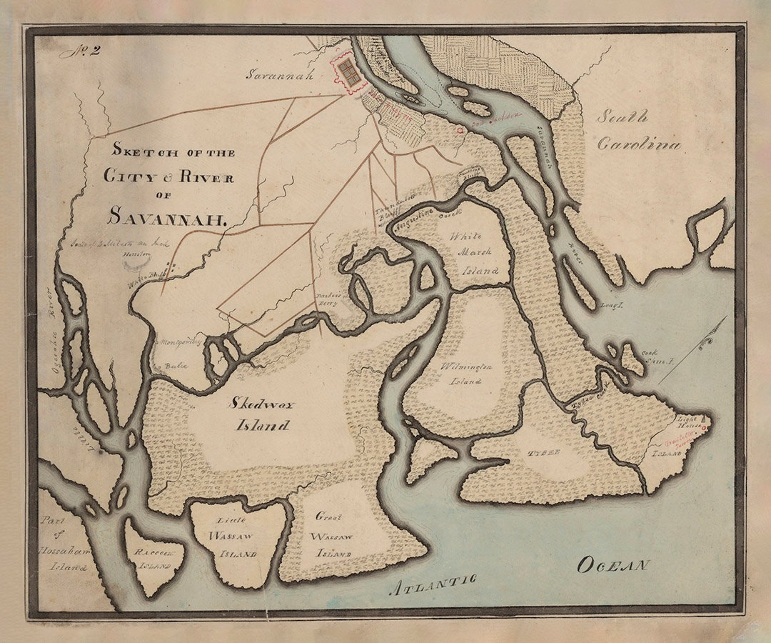 1815 Map of the City and River of Savannah Georgia - Etsy