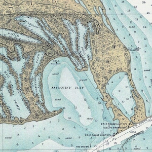 1901 Nautical Map of Erie Harbor and Presque Isle Erie County Pa - Etsy