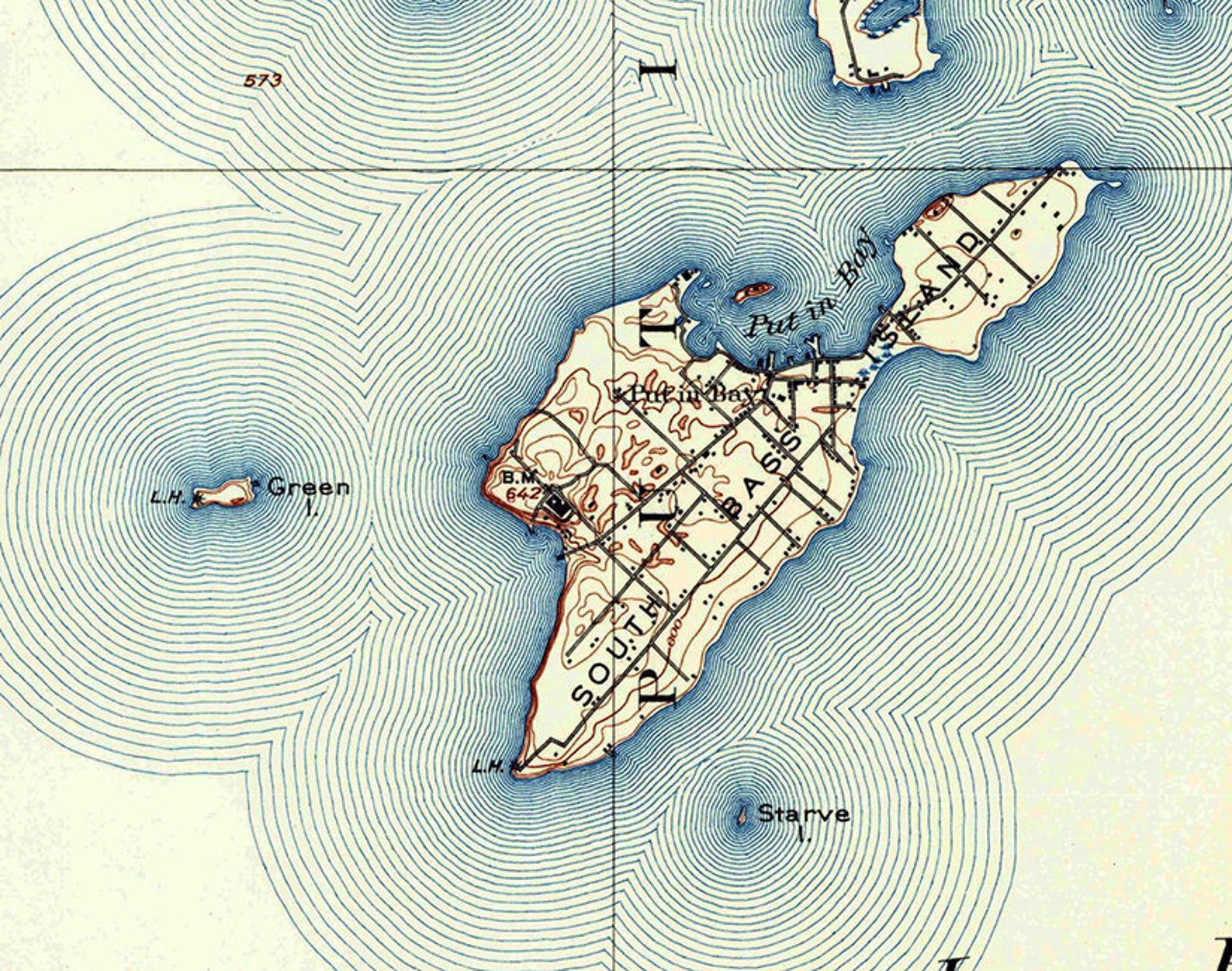 1903 Topo Map of Put-in-bay Ohio Lake Erie Islands - Etsy