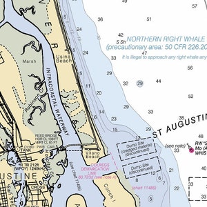 2012 Nautical Map of Amelia Island to St. Augustine Florida - Etsy