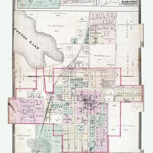 1880 Town Map of Angola Steuben County Indiana - Etsy