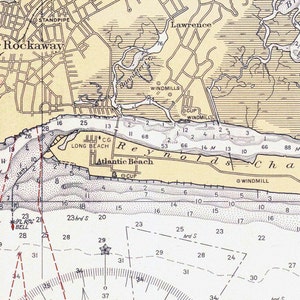 1934 Nautical Map of Hempstead Bay - Etsy
