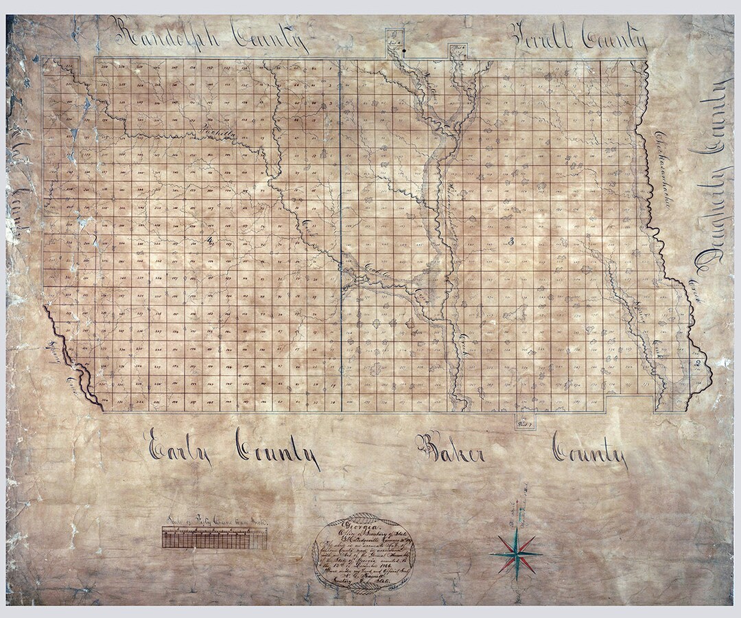 1867 Map of Calhoun County Georgia - Etsy